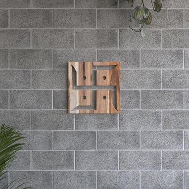 Classic Natural Sheesham Wooden Swastik Wall Decor - 8 x 0.5 x 8 Inch ...