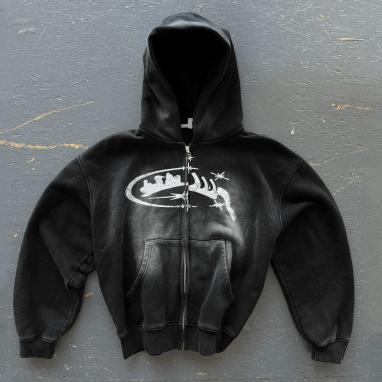 Custom Cotton Oversized Dtg Printing Stone Wash Distressed Hoodie Acid ...