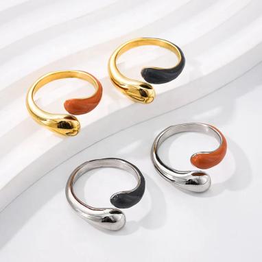 Custom Enamel Drop Rings in Steel - Jewelry - by KH | Pietra