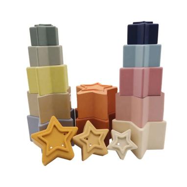 Children's Rainbow Silicone Stacking Building Blocks - Toys & Games ...