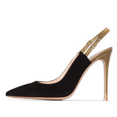 China's Black Suede High Heels Pumps - Shoes - by Keshang Footwear | Pietra