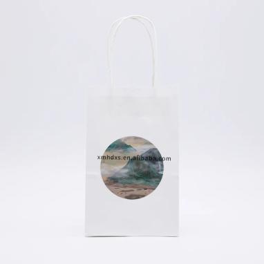 Personalized Logo White Candle Paper Bag - Shopping Bags - by Rainbow ...